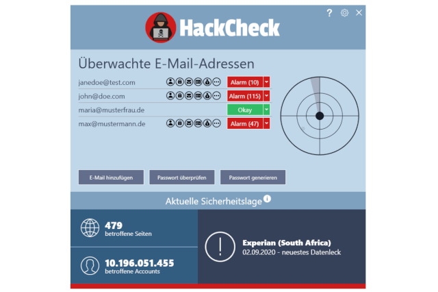 HackCheck: Emailadressen automatisch auf Hacks prüfen