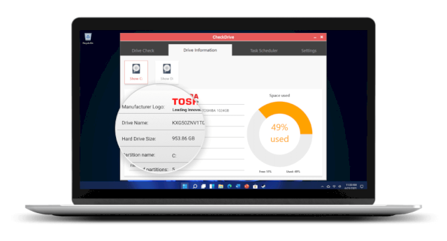 CheckDrive permanently checks your hard drives for impending defects
