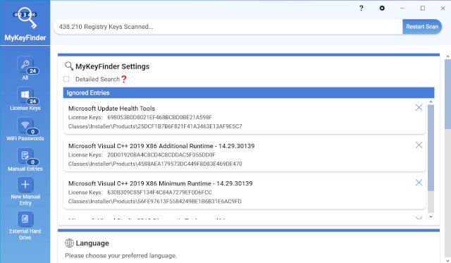 MyKeyFinder: Find, read, save and manage license keys
