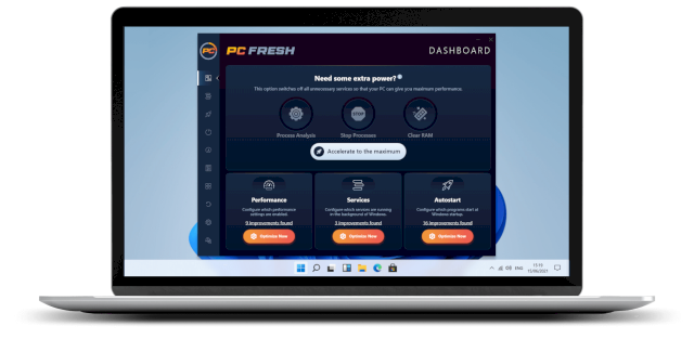 PC Fresh: optimizes your Windows for a fast and stable running PC