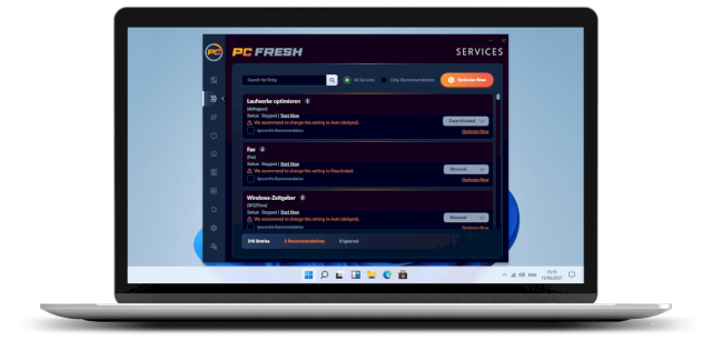 PC Fresh: optimizes your Windows for a fast and stable running PC