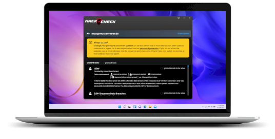 HackCheck: automatically check email addresses for hacks