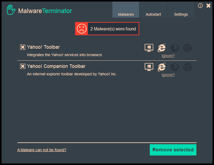 MalwareTerminator: Simply remove & uninstall browser toolbars