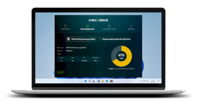 CheckDrive permanently checks your hard drives for impending defects