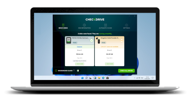 CheckDrive permanently checks your hard drives for impending defects