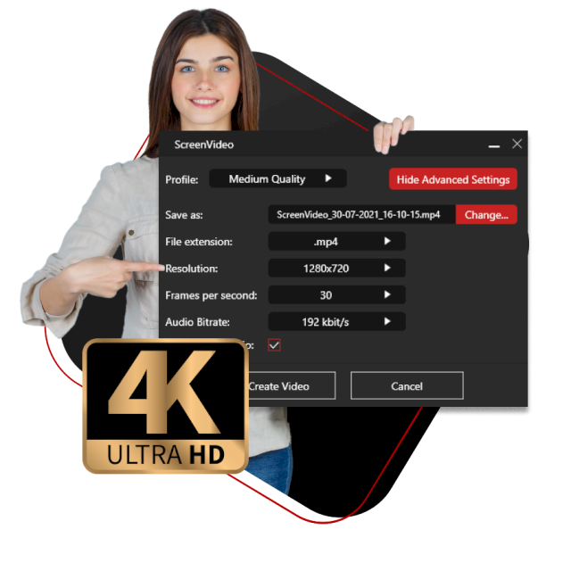 ScreenVideo: Screen Recorder to record the screen