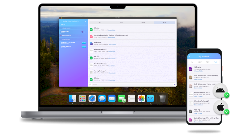 SendMe: Transfer data between Mac, Windows, iOS and Android